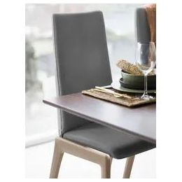 Polsterstuhl stressless "Laurel", grau (grau batick, eiche natur), B:57cm H:105cm T:60cm, Leder BATICK: BATICK ist ein leicht korrigiertes, durchgef&auml;rbtes und genarbtes M&ouml;belleder, bei dem die meisten Unebenheiten und Spuren in der Regel entfernt wurden., St&uuml;hle, Polsterstuhl, High Back, Gr&ouml;&szlig;e L, mit abgerundeten Beinen in Eiche natur