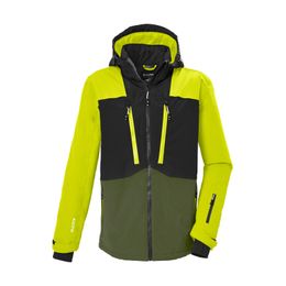 Skijacke Killtec "KSW 288 MN SKI JCKT", Herren, Gr. M, limette, Obermaterial: 100% Polyester.Futter: 100% Polyamid.F&uuml;llung: 100% Polyester, Jacken Skijacke, Wind- und wasserdichte Funktionsjacke mit abnehmbarer Kapuze