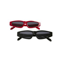 Sonnenbrille Urban Classics "Urban Classics Unisex Sunglasses Lefkada 2-Pack", Damen, schwarz, schwarz, rot, schwarz, Sonnenbrillen Sonnenbrille