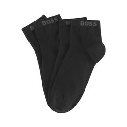Sneakersocken BOSS, Herren, Gr. 39-42, schwarz, Baumwollmischung, unifarben, elastisch, Socken Sneakersocken, mit eingen&auml;htem Markenschriftzug