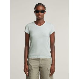 G-Star Raw T-Shirt G-STAR "Overdyed Eyben Slim V-Neck Top", Damen, Gr. L, plein air gd, Obermaterial: 100% Baumwolle, Shirts T-Shirt
