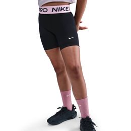 Shorts Nike "G NP DF 5IN SHORT", Jungen, Gr. M (140/146), N-Gr, schwarz, med soft pink, wei&szlig;, Obermaterial: 83% Polyester, 17% Elasthan, Hosen Shorts, elastisches Material, f&uuml;r sportliche Aktivit&auml;ten