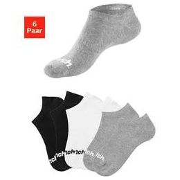 Sportsocken Bench., Damen, Gr. 39-42, schwarz-wei&szlig; (2x schwarz, 2x wei&szlig;, 2x grau, meliert), Baumwollmischung, unifarben, elastisch, Socken Sportsocken, Sneakersocken verschwinden im Schuh
