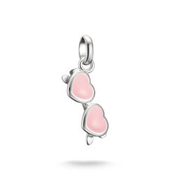 Charm-Einh&auml;nger Thomas Sabo "Charm Pink Sunglasses - Connect", silberfarben, rosa, Charms, Damen, Silber 925 (recycelt), Emaille