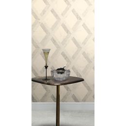 Vliestapete Versace "Versace 6 Tarsia &ndash;", grau 1, B:0,7m H:0m L:10,05m, Vinyl, Vlies, Tapeten, Modernes Rautendesign in Marmoroptik mit strukturierter Oberfl&auml;che
