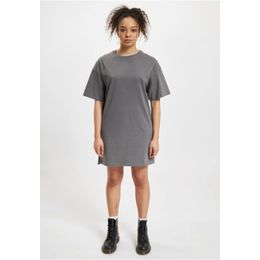 Shirtkleid DEF "DEF DEF Mini Kleider", Damen, Gr. M, US-Gr&ouml;&szlig;en, steel grau, 100% Baumwolle, unifarben, oversize, Rundhals, Kleider Shirtkleid
