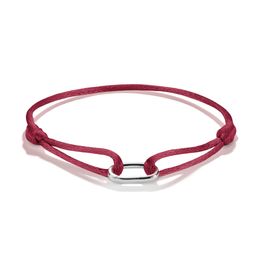 Charm-Armband Thomas Sabo "Textilarmband in verschiedenen Farben - Connect" Gr. 24, silberfarben, rot, Armb&auml;nder, Damen, 24, Polyester Silber 925 (recycelt), Polyester, Silber 925 (recycelt), Charm-Armband