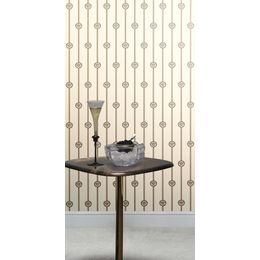 Vliestapete Versace "Versace 6 I Love Baroque &ndash;", wei&szlig; 2, B:0,7m H:0m L:10,05m, Vinyl, Vlies, Tapeten, Elegantes Streifendesign mit ikonischen Medaillons & feinem Glanz