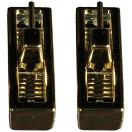 Klebetr&auml;ger Liedeco, grau (messingfarben), B:1,7cm H:4,7cm, Kunststoff, Metall, Sichtschutzbefestigungen, f&uuml;r Vitragen-Bistrostangen