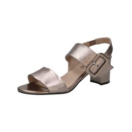 Riemchensandale Caprice "Caprice Sandalen Leder", Damen, Gr. 37, braun, gold, Leder, Schuhe Riemchensandale