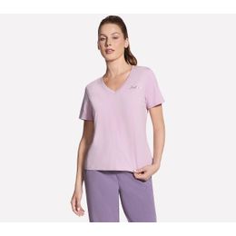 T-Shirt Skechers "T-Shirt 1/2 Arm", Damen, Gr. M (38/40), misty mauve, Obermaterial: 94% Baumwolle, 6% Elasthan, Shirts T-Shirt, f&uuml;r Erwachsene, sportlicher Stil, f&uuml;r Fitness und Sportmode