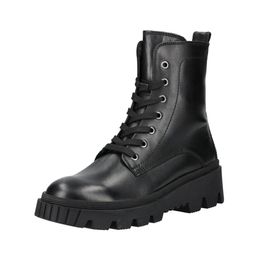Schn&uuml;rstiefelette Gabor "Gabor Stiefelette Glattleder", Damen, Gr. 38,5, schwarz, Glattleder, Schuhe Schn&uuml;rstiefelette