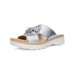 Pantolette Ara "Ara Pantoletten Leder", Damen, Gr. 38, silber, Leder, Schuhe Pantolette