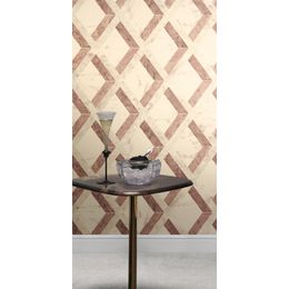 Vliestapete Versace "Versace 6 Tarsia &ndash;", wei&szlig;, B:0,7m H:0m L:10,05m, Vinyl, Vlies, Tapeten, Modernes Rautendesign in Marmoroptik mit strukturierter Oberfl&auml;che