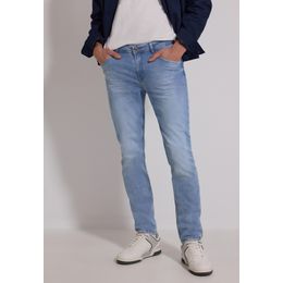 Regular-fit-Jeans Street One MEN, Herren, Gr. 31, L&auml;nge 32, light blau wash, Jeans, 89% Baumwolle, 8% Polyester, 3% Elasthan, unifarben, lang, Jeans, Middle Waist
