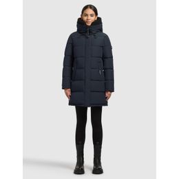 Steppmantel Khujo "KELSI", Damen, Gr. L, port blau, Canvas, 85% Polyester, 15% Baumwolle, unifarben, regular fit, eingesetzt Rippb&uuml;ndchen mit Windstopper, M&auml;ntel Steppmantel