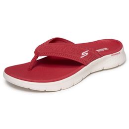 Zehentrenner Skechers "GO WALK FLEX SANDAL", Damen, Gr. 35, rot, Textil, Strukturmuster, unifarben, Schuhe Zehentrenner, Badeschuh, Strandschuh, Sommerschuh mit Goga Mat Fu&szlig;bett