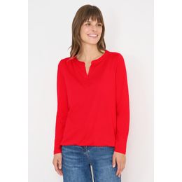 Langarmshirt Cecil, Damen, Gr. M (40), rot (pumkin orange), Stoff, 50% Modal, 50% Baumwolle, unifarben, normal normal, Rundhals, abgesteppt, Shirts Langarmshirt, im soften Baumwoll-Mix