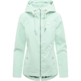 Outdoorjacke Ragwear "Monadde", Damen, Gr. L (40), mint, Obermaterial: 100% Polyester. Innenfutter 100% Polyester, figurumspielend h&uuml;ftbedeckend, hoch geschlossener Ausschnitt, &Auml;rmel mit &Auml;rmelschlitz ohne B&uuml;ndchen mit Druckknopf, Jacken Outdoorjacke, Wasserdichte &Uuml;bergangsjacke mit Kapuze