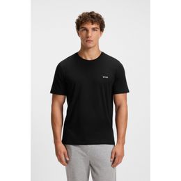 T-Shirt BOSS "Mix&Match T-Shirt R", Herren, Gr. M (50), schwarz (schwarz 001), Single Jersey, Obermaterial: 95% Baumwolle, 5% Elasthan, unifarben, Basic h&uuml;ftbedeckend, Rundhals, eng normaler Saum, Shirts T-Shirt, mit BOSS Stickerei auf der Brust