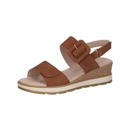 Keilsandalette Caprice "Caprice Sandalen Nubukleder", Damen, Gr. 38, cognac, Nubukleder, Schuhe