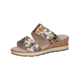 Pantolette Caprice "Caprice Pantoletten Leder", Damen, Gr. 38, multicolor, Leder, Schuhe Pantolette
