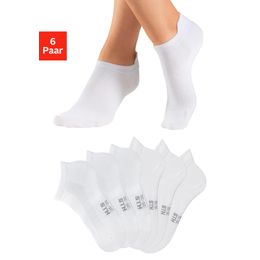 H.I.S. Sportsocken H.I.S, Herren, Gr. 35-38, wei&szlig; (6x wei&szlig;), Baumwollmischung, unifarben, elastisch, Socken Sportsocken, Kurzsocken und Sneakersocken in einem Pack