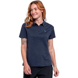 Sch&ouml;ffel Poloshirt SCH&Ouml;FFEL "CIRC Polo Shirt Tauron L", Damen, Gr. 38, blau (navy blazer), Obermaterial: 100% Polyester, normal, Shirts, sportliche Passform, kurze &Auml;rmell&auml;nge, schnelltrocknend
