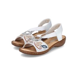 Sandalette Rieker, Damen, Gr. 42, hellgrau, Lederimitat, Schuhe Sandalette