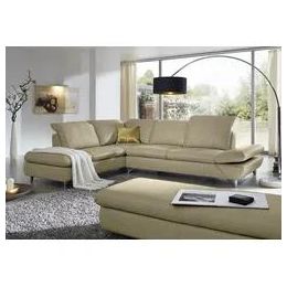 Ecksofa W.Schillig "Taoo, elegant und zeitlos, bequem, L-Form, Breite 296cm", braun (stone z59), B:296cm H:84cm T:242cm, Longlife Xtra-Leder Z59: Glattleder mit modischer Pr&auml;gung. Hautst&auml;rke 0, 9 - 1, 1 mm, Sofas, Ecksofa, mit Sitziefenverstellung & Kopfteilverstellung