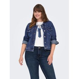 Only sheego Gro&szlig;e Gr&ouml;&szlig;en Jeansjacke, dark blue denim, Gr&ouml;&szlig;e 54 - Damen