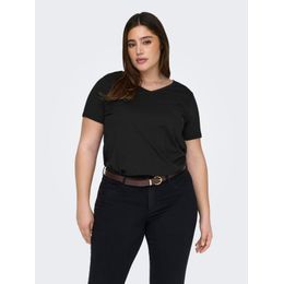Only sheego Gro&szlig;e Gr&ouml;&szlig;en V-Shirt, black, Gr&ouml;&szlig;e L - Damen