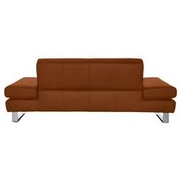 2-Sitzer W.Schillig "taboo Designsofa mit hohem Sitzkomfort", braun (cognac z69), B:202cm H:76cm T:91cm, Flachgewebe S22 (100% Polyester);Stoff S37 (100% Polyester): Luxus-Microfaser in Lederoptik;Longlife Xtra-Leder Z59: Glattleder mit modischer Pr&auml;gung. Hautst&auml;rke 0, 9 - 1, 1 mm;Longlife Xtra-Leder Z69: Das feinnarbige, gedeckte Softleder Z69 besticht durch seine au&szlig;ergew&ouml;hnliche Weichheit im tr