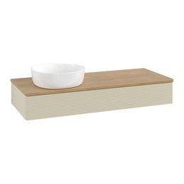 Villeroy & Boch Villeroy und Boch Antao Waschtisch-Unterschrank L11111HJ mit Beleuchtung, 120x19x50cm, Waschbeckenplattenfarbe honey oak, silk grey matt lacquer