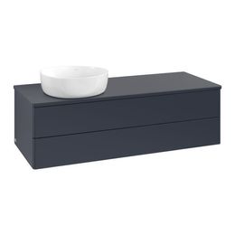 Villeroy & Boch Villeroy und Boch Antao Waschtisch-Unterschrank L22010HG mit Beleuchtung, 120x36x50cm, Waschbeckenplattenfarbe Lack, midnight blue matt lacquer