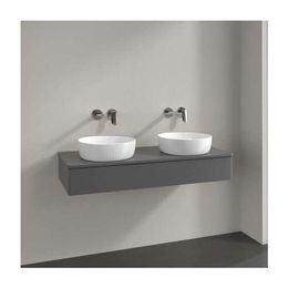 Villeroy & Boch Villeroy und Boch Antao Waschtisch-Unterschrank L13050GK mit Beleuchtung, 1 Auszug, 1200 x 190 x 500 mm, Front ohne Struktur, Anthracite Matt Lacquer / Anthracite Matt Lacquer