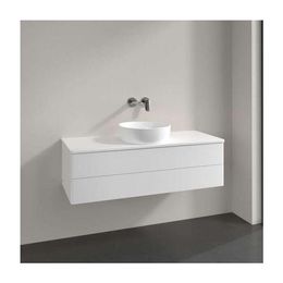Villeroy & Boch Villeroy und Boch Antao Waschtisch-Unterschrank K21050MT 120x36x50cm, Hahnloch, Waschbeckenplattenfarbe Lack, white matt lacquer