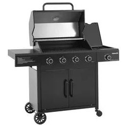 Gasgrill Hanseatic "4-Brenner Rockford Black", schwarz, B:122cm H:113cm T:59cm, Grills, BxTxH: 112x113x59cm, mit 2 Grillrosten
