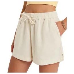 Shorts Roxy "LEKEITIO BREAK MID", Damen, Gr. XXL (44), N-Gr, parchment, Obermaterial: 55% Leinen, 45% Viskose, Hosen Shorts, f&uuml;r den Alltag, sportlicher Stil, aus Leinen und Viskose