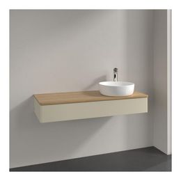 Villeroy & Boch Villeroy und Boch Antao Waschtisch-Unterschrank L12051HJ 120x19x50cm, Hahnloch, Waschbeckenplattenfarbe honey oak, silk grey matt lacquer