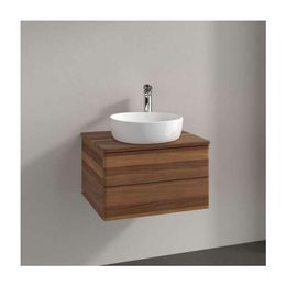 Villeroy & Boch Villeroy und Boch Antao Waschtisch-Unterschrank L18052HM mit Beleuchtung, 2 Ausz&uuml;ge, 600 x 360 x 500 mm, Front ohne Struktur, Warm Walnut / Warm Walnut