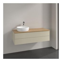 Villeroy & Boch Villeroy und Boch Antao Waschtisch-Unterschrank L22151HJ 120x36x50cm, Hahnloch, Waschbeckenplattenfarbe honey oak, silk grey matt lacquer