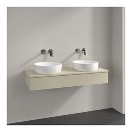 Villeroy & Boch Villeroy und Boch Antao Waschtisch-Unterschrank L13150HJ 120x19x50cm, Hahnloch, Waschbeckenplattenfarbe Lack, silk grey matt lacquer