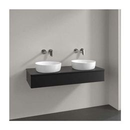 Villeroy & Boch Villeroy und Boch Antao Waschtisch-Unterschrank L13050PD mit Beleuchtung, 1 Auszug, 1200 x 190 x 500 mm, Front ohne Struktur, Black Matt Lacquer / Black Matt Lacquer