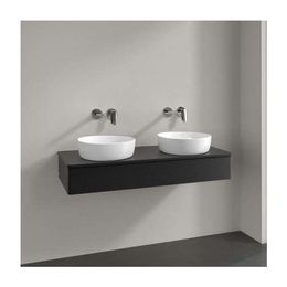 Villeroy & Boch Villeroy und Boch Antao Waschtisch-Unterschrank L13150PD mit Beleuchtung, 1 Auszug, 1200 x 190 x 500 mm, Front mit Struktur, Black Matt Lacquer / Black Matt Lacquer
