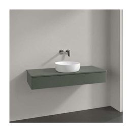 Villeroy & Boch Villeroy und Boch Antao Waschtisch-Unterschrank K10150HL 120x19x50cm, Hahnloch, Waschbeckenplattenfarbe Lack, leaf green matt lacquer