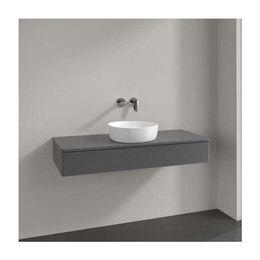 Villeroy & Boch Villeroy und Boch Antao Waschtisch-Unterschrank K10150GK 120x19x50cm, Hahnloch, Waschbeckenplattenfarbe Lack, anthracite matt lacquer
