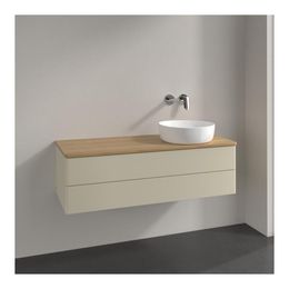 Villeroy & Boch Villeroy und Boch Antao Waschtisch-Unterschrank L23011HJ mit Beleuchtung, 120x36x50cm, Waschbeckenplattenfarbe honey oak, silk grey matt lacquer