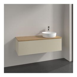 Villeroy & Boch Villeroy und Boch Antao Waschtisch-Unterschrank L34151HJ 120x36x50cm, Hahnloch, Waschbeckenplattenfarbe honey oak, silk grey matt lacquer