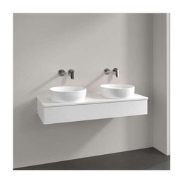 Villeroy & Boch Villeroy und Boch Antao Waschtisch-Unterschrank L13150MT 120x19x50cm, Hahnloch, Waschbeckenplattenfarbe Lack, white matt lacquer